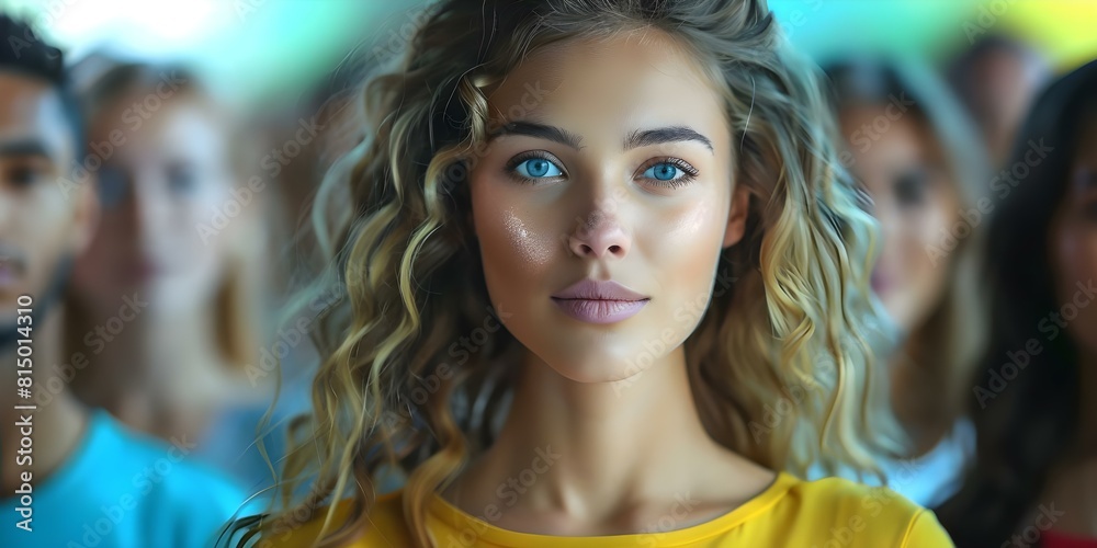 Capturing the Diverse Crowd with a Standout Young Beautiful Girl ...