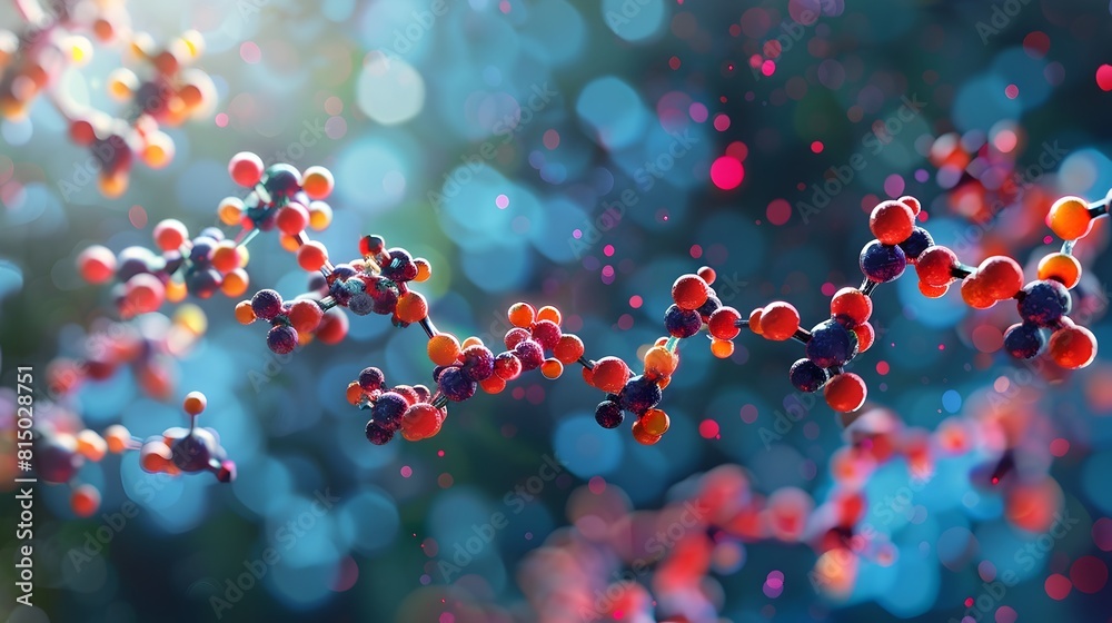 Vibrant 3D Rendered Visualization of a Neurotransmitter Precursor ...