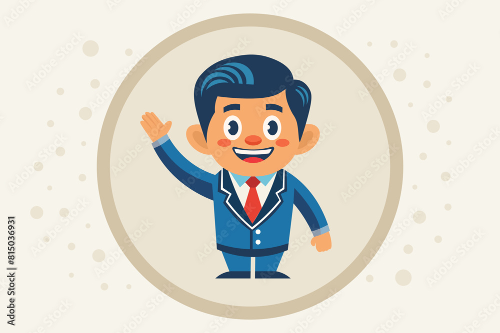 Politician man in 1960s cartoon character illustration Stock Vector ...