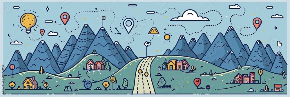 Illustration showing the progression of mapmaking from hand-drawn maps ...