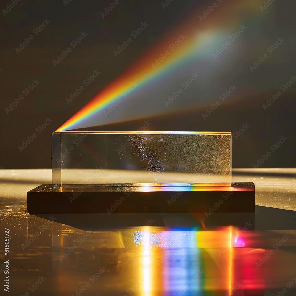 Foto de Rainbow dispersion side view A side view of a beam of light ...