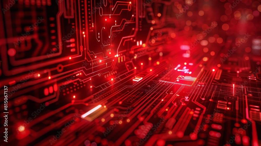 Red information technology background material hyper realistic Stock ...