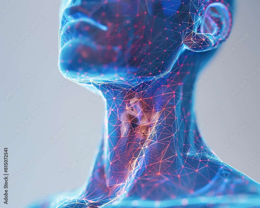 Visualize the human body as a network of glowing nodes and connections ...