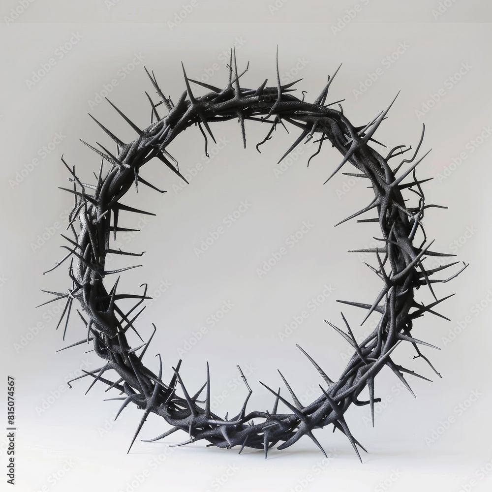 Jesus Christ thorn crown. Biblical element of crucifixion. Sharp branch ...