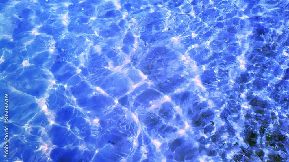 Blue pool water light caustics ripple wave texture animation for video ...