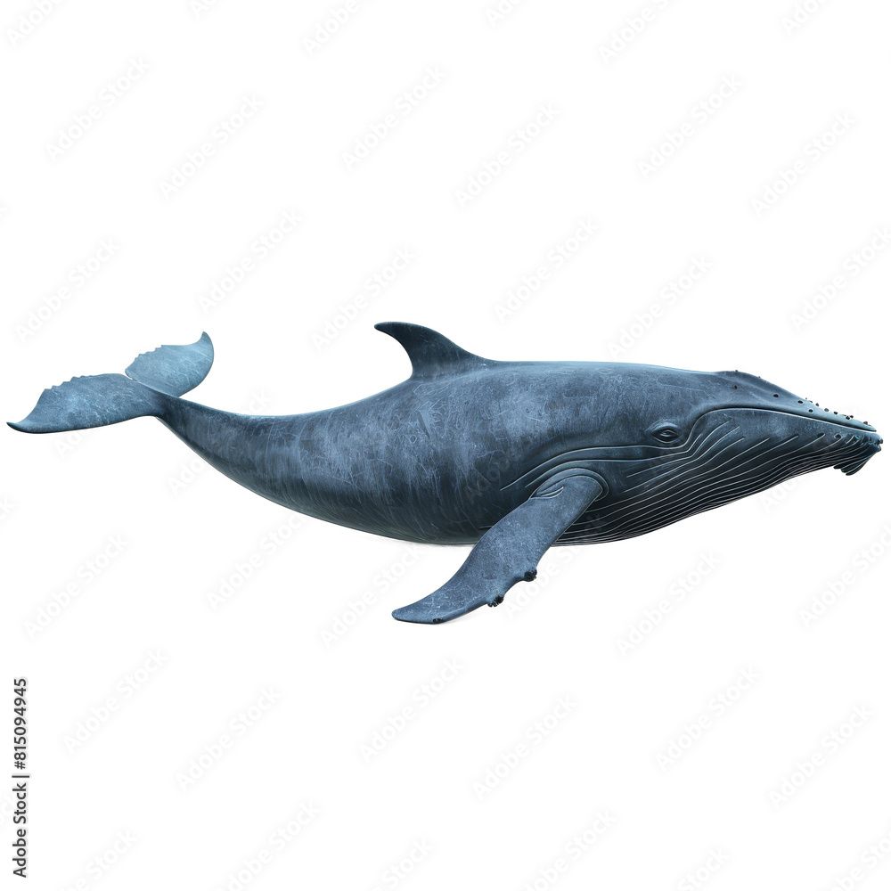 A realistic model of a humpback whale is depicted on a plain Png ...