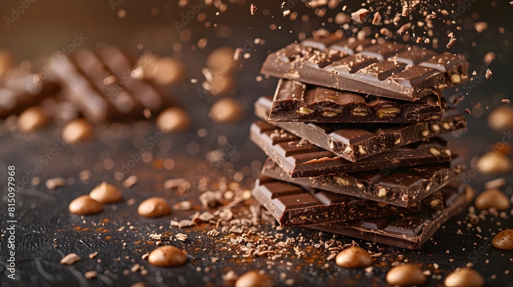 Crispy Wafer Stack Coated in Velvety Dark Chocolate Unraveling with a ...