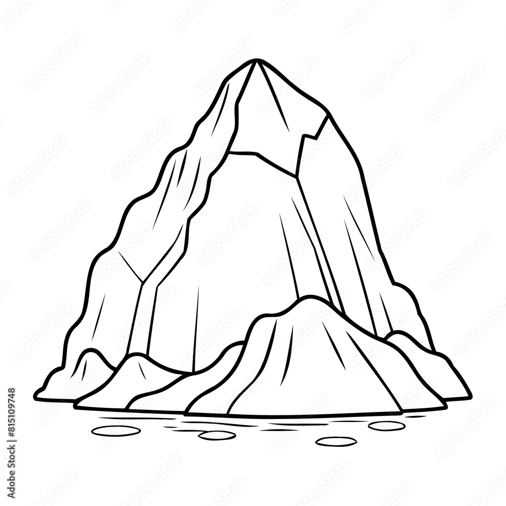 Simple vector illustration of Iceberg colouring page for kids Stock ...