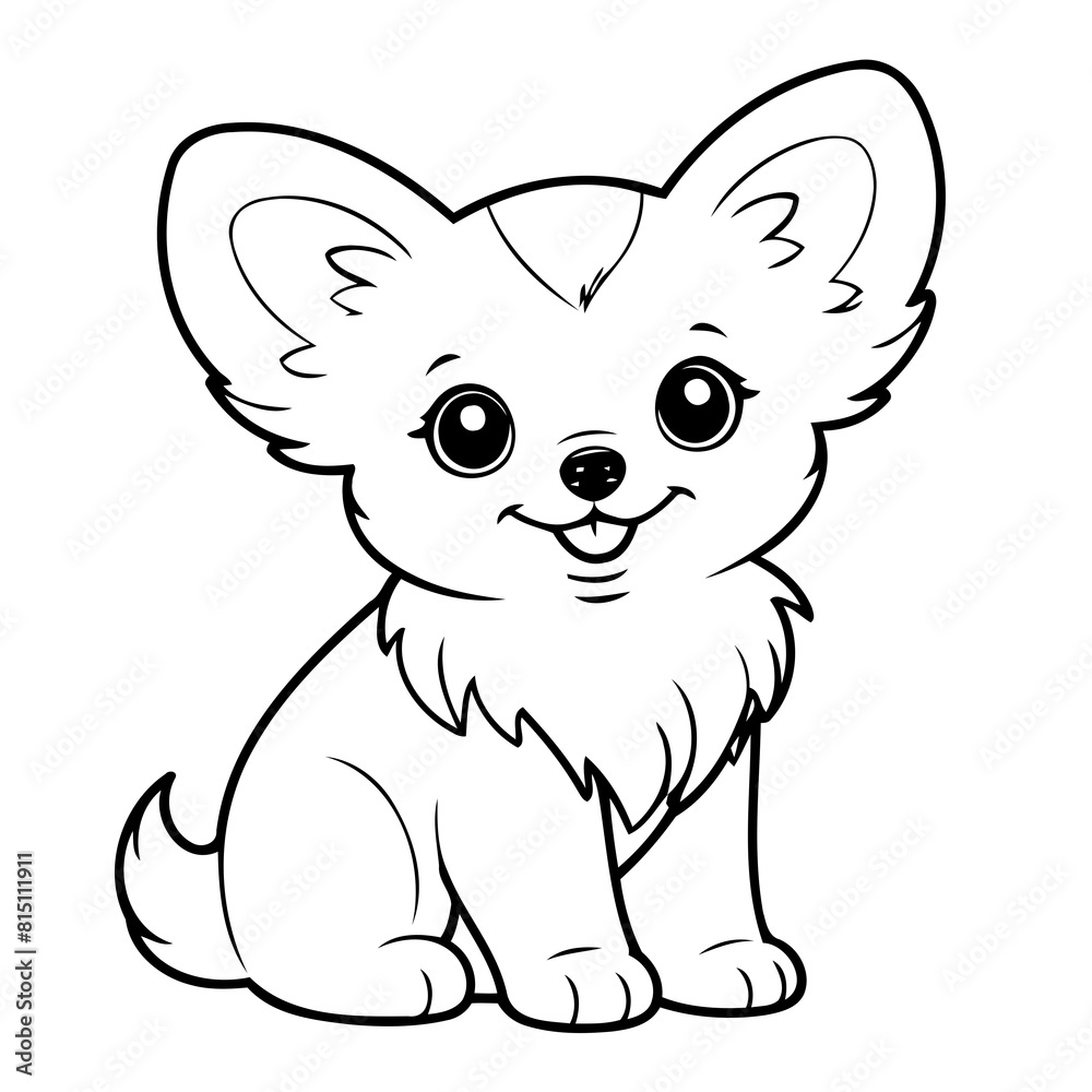 Cute vector illustration Papillion hand drawn for kids coloring page ...