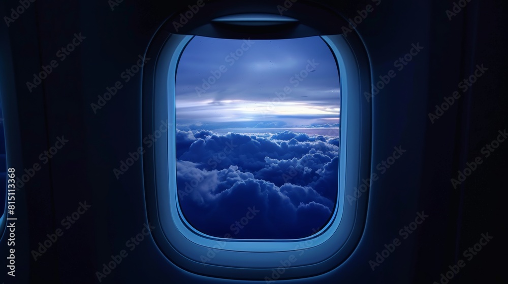 cloudy sky night view from window in luxury dark colors airjet Stock ...