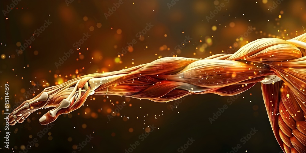 Digital overlay of human arm muscles and skeletal structure for ...