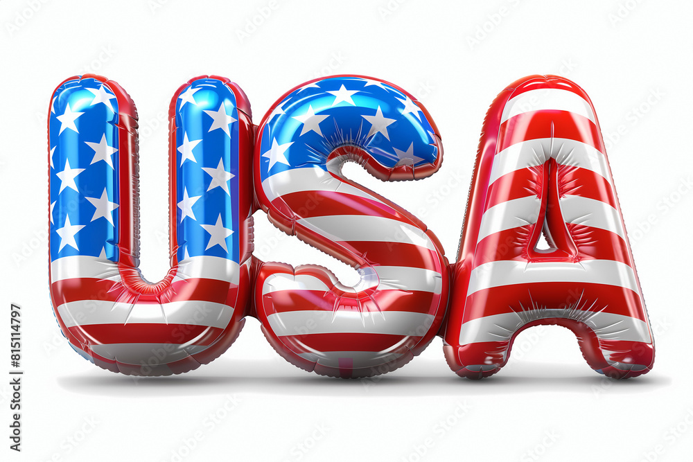 USA balloon isolated. 4th of July inflatable balloon. Inflatable USA ...