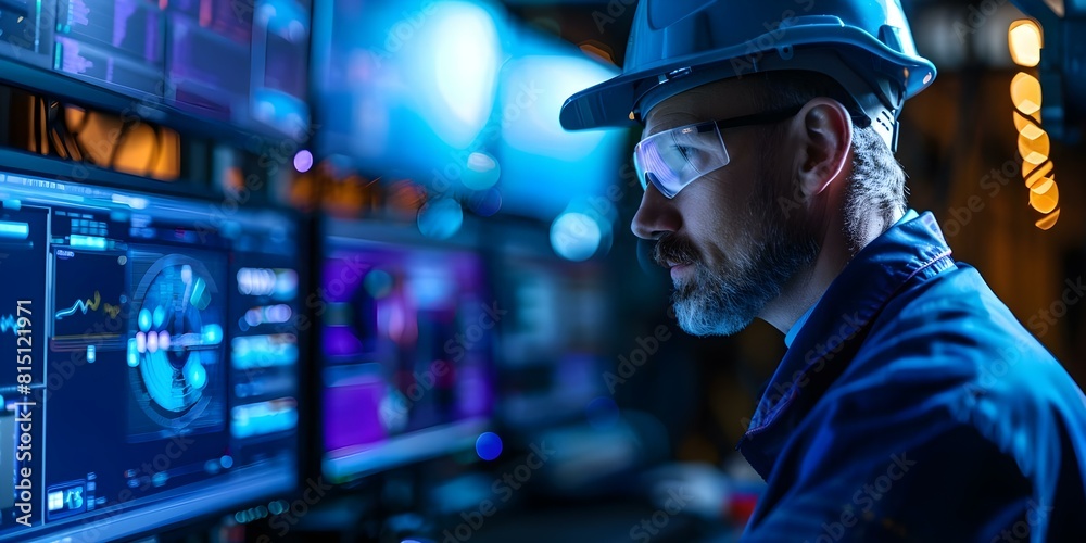 Engineer utilizes predictive maintenance interface for system checks in ...