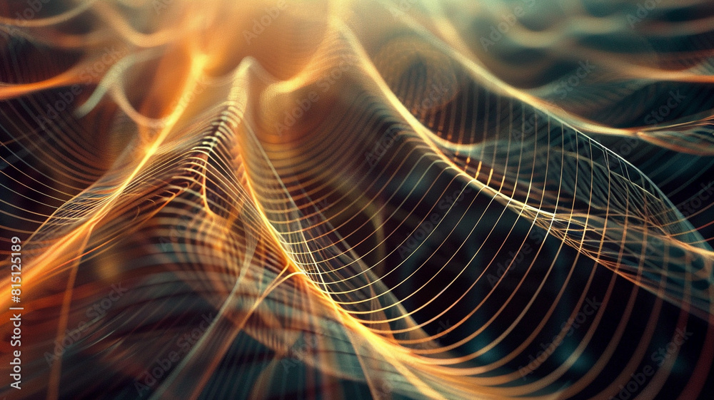 Abstract lines of sound waves captured in a spectrogram, visualizing ...