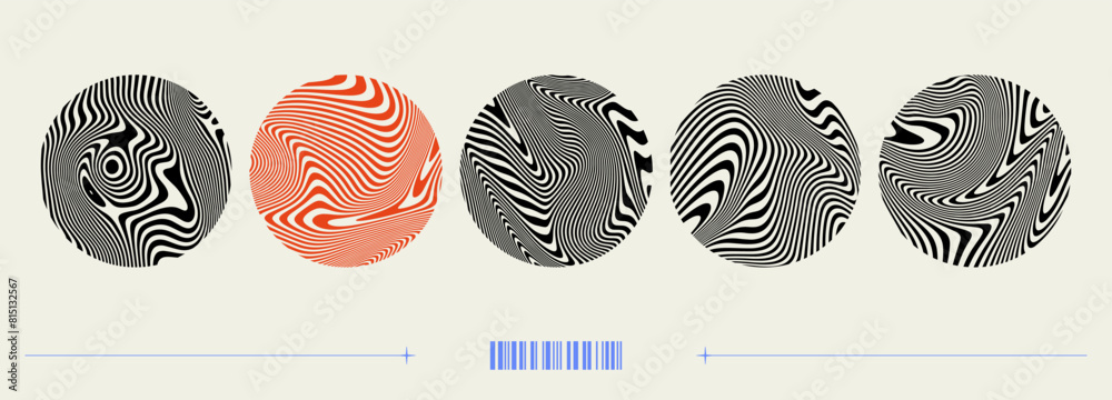 Trippy Rounded Shapes With Liquid Effect. Psychedelic distorted ...