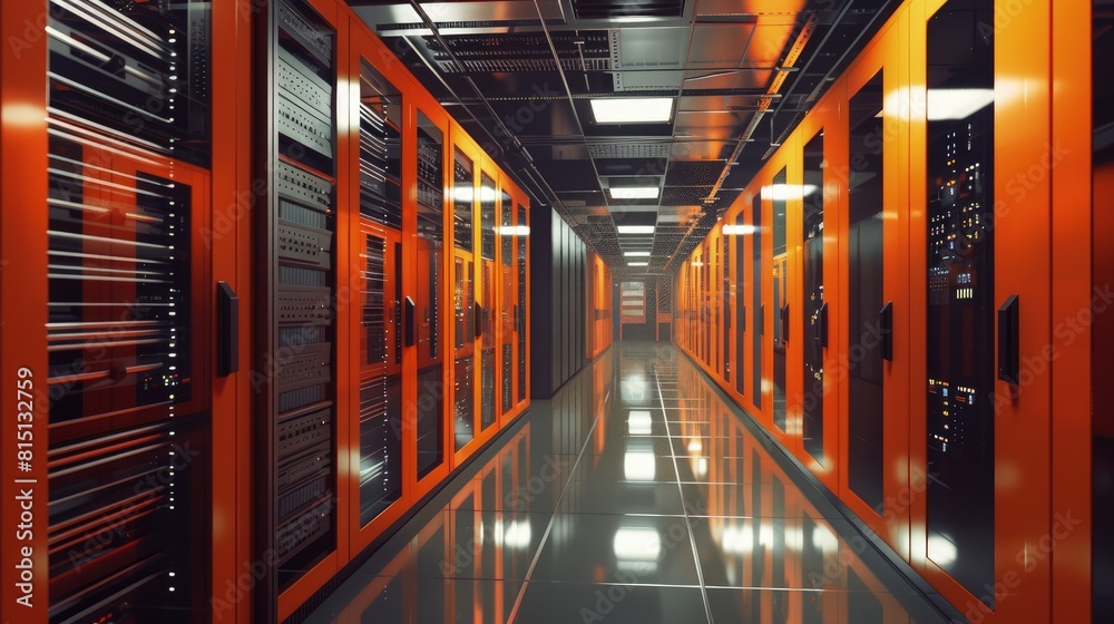Data Centers Equipped With State Of The Art Surveillance And Intrusion Detection Systems Stock