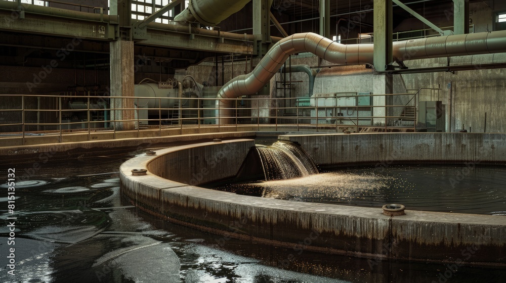 Municipal sewage treatment plant, water purification, waste processing ...