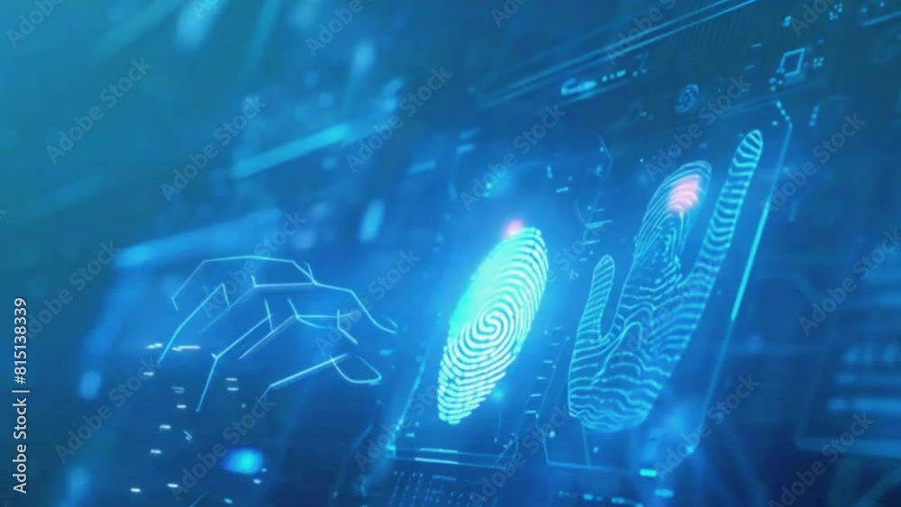 Animation of biometric scanners and authentication processes, 4K ...