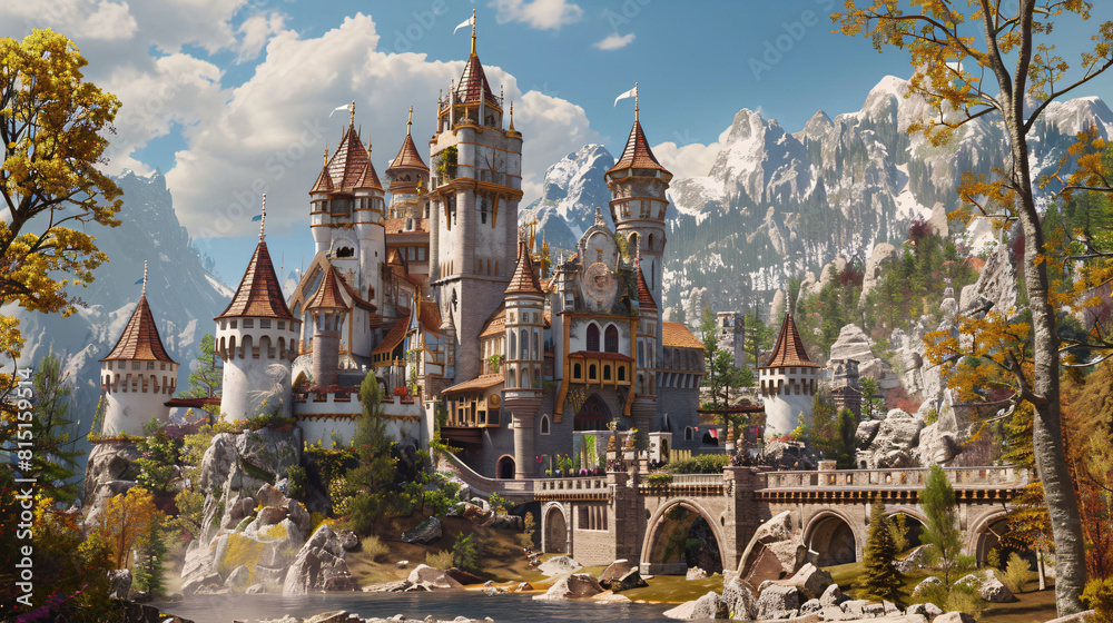 Majestic Wonder: Enchanted Fairy Tale Castle Welcoming Adventurers to a ...