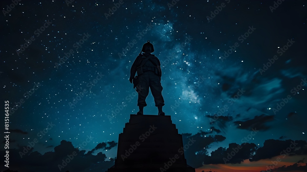 Iconic Marine Corps War Memorial Under Starry Night Sky in Washington ...