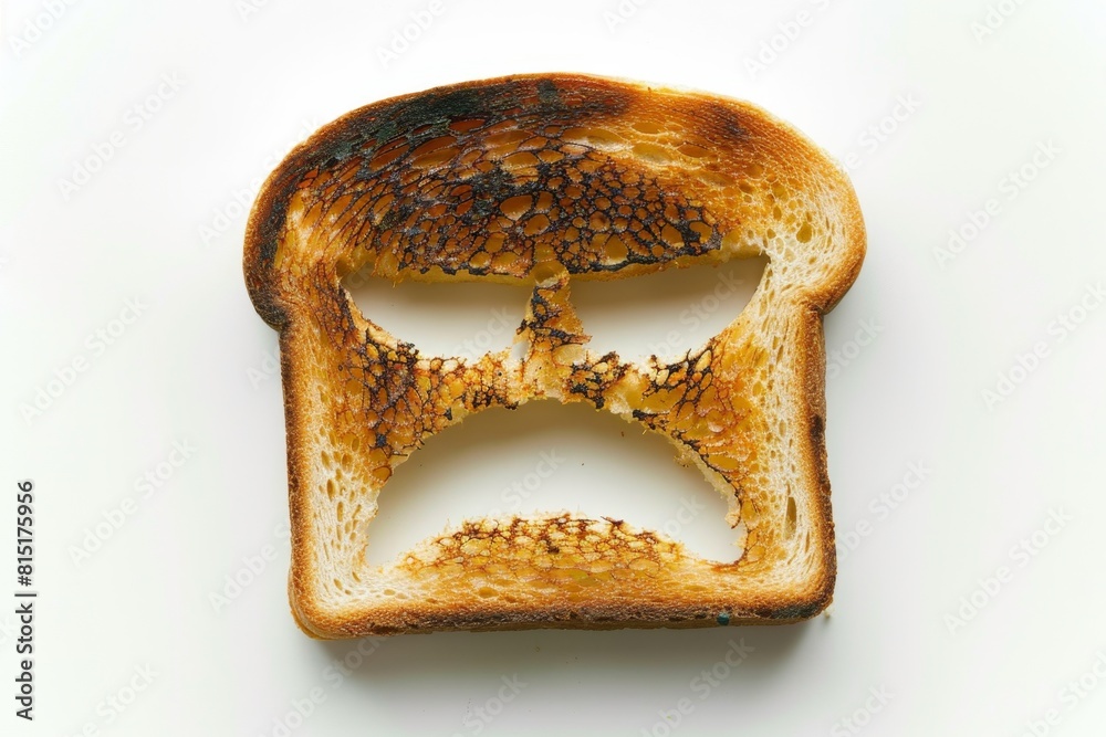 Burnt toast, sad bread, unhappy monday, toxic food, burnt sliced loaf ...