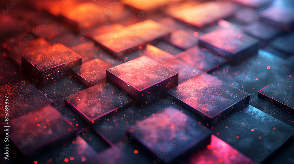 3D background of many colored cubes,Digital Patterns of Binary and ...