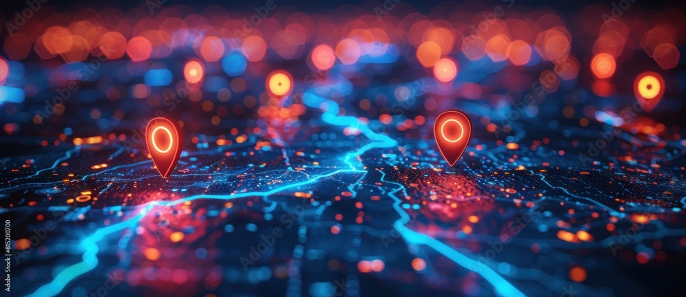 Technology background. Futuristic digital geolocation GPS Stock ...