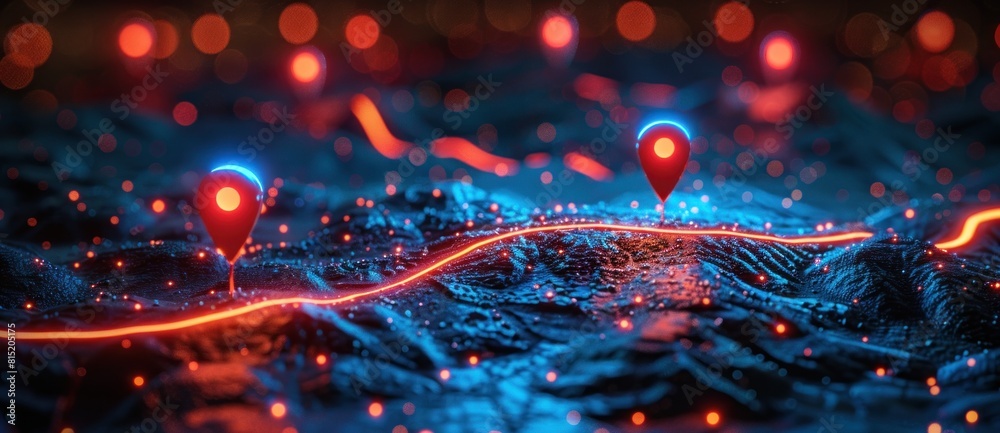 Technology background. Futuristic digital geolocation GPS Stock ...