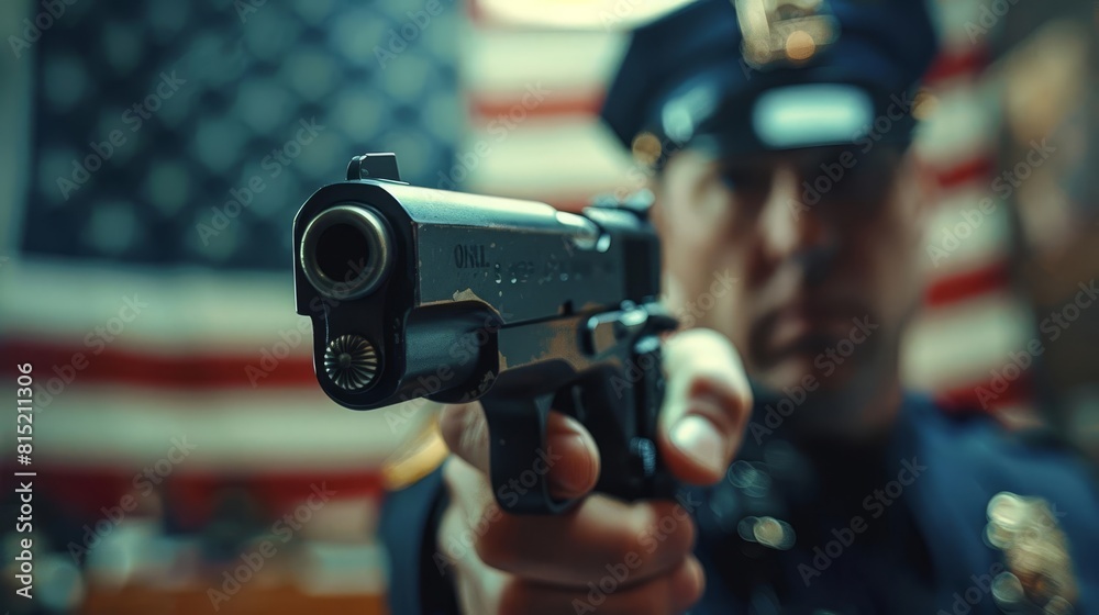 Create a scene where a police officer is teaching a gun safety class ...