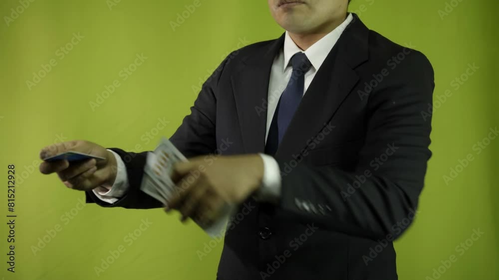 Man offering to make a payment in cash or by credit card Stock Video ...