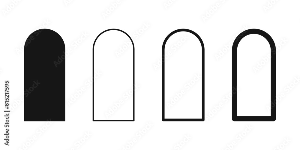 Set of arch frames. Window, door or portal arc shapes. Templates for ...