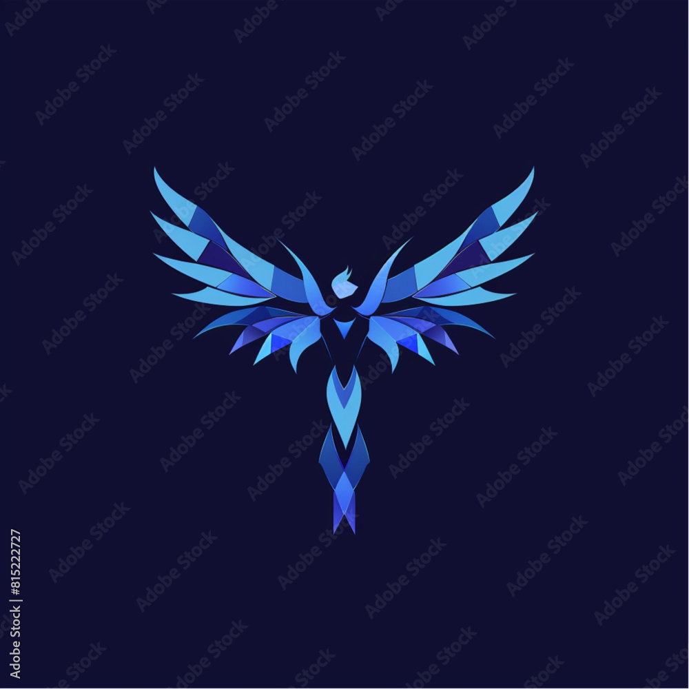 logo design, a winged man flying with wings spread wide, vector logo ...