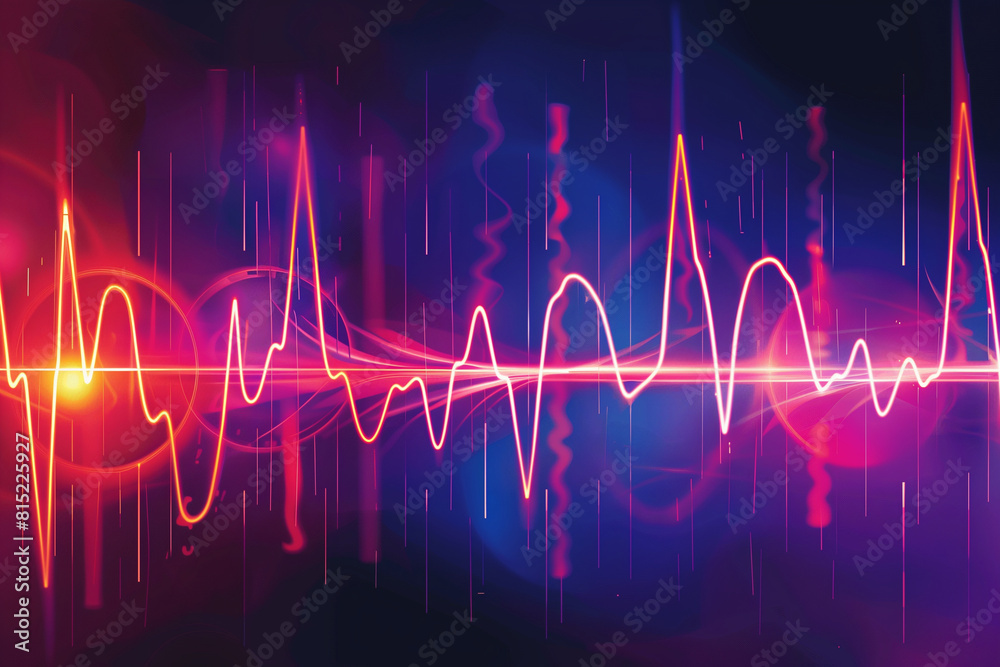 Design a dynamic pulse icon with audio waveforms, illustrating the ...