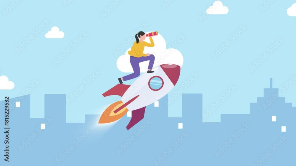 Vidéo Stock Woman Entrepreneur Looking for Business Idea and ...