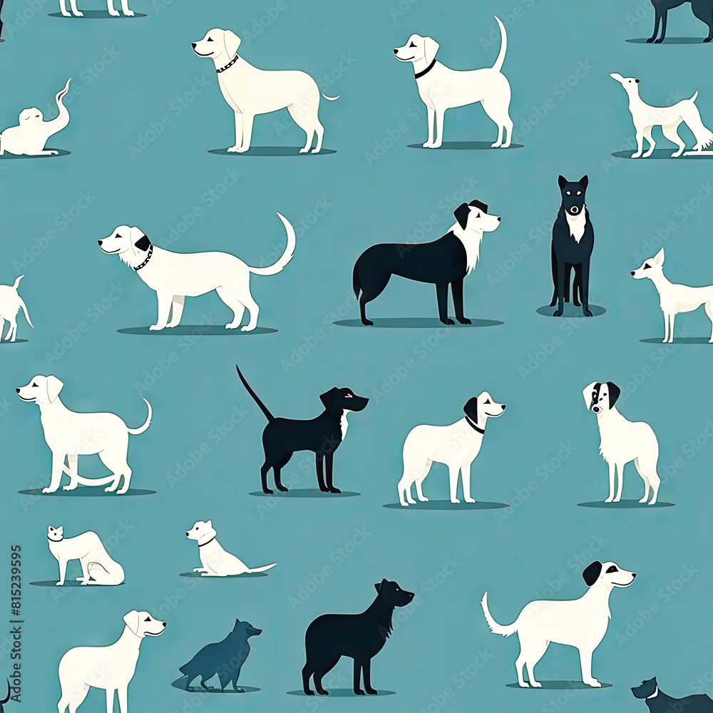 dogs with shadow pattern banner wallpaper simple background Stock ...