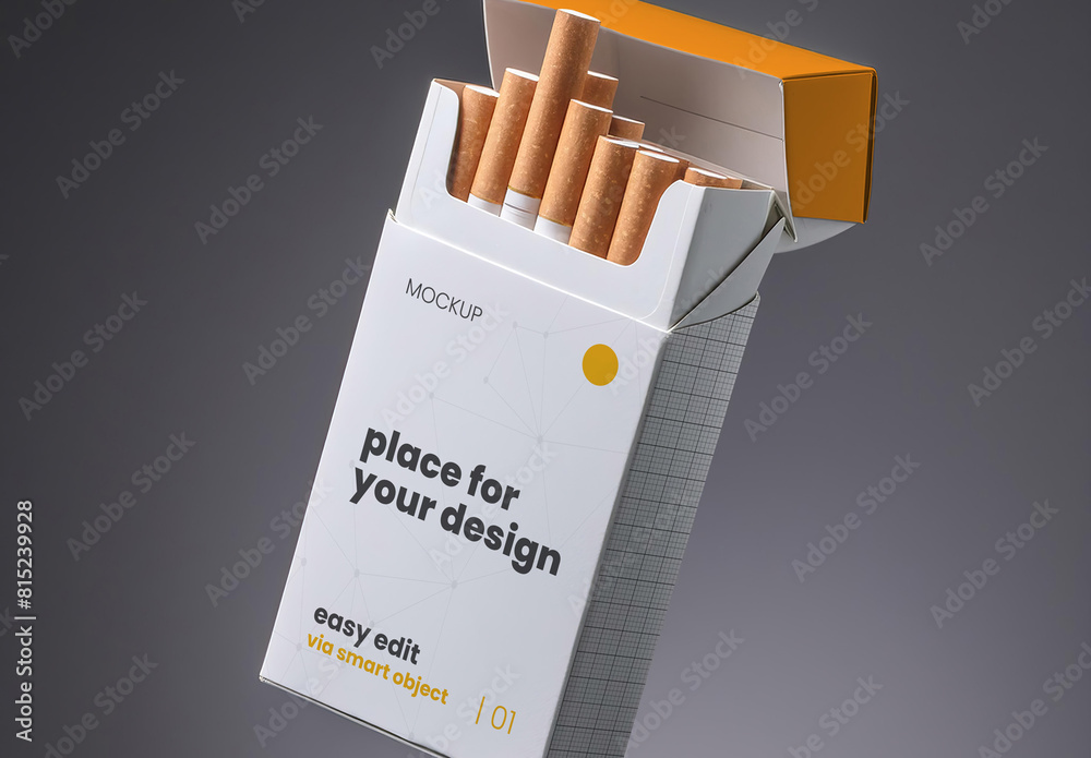 Box of cigarettes floating elegant mockup 02 Generative Ai Stock ...