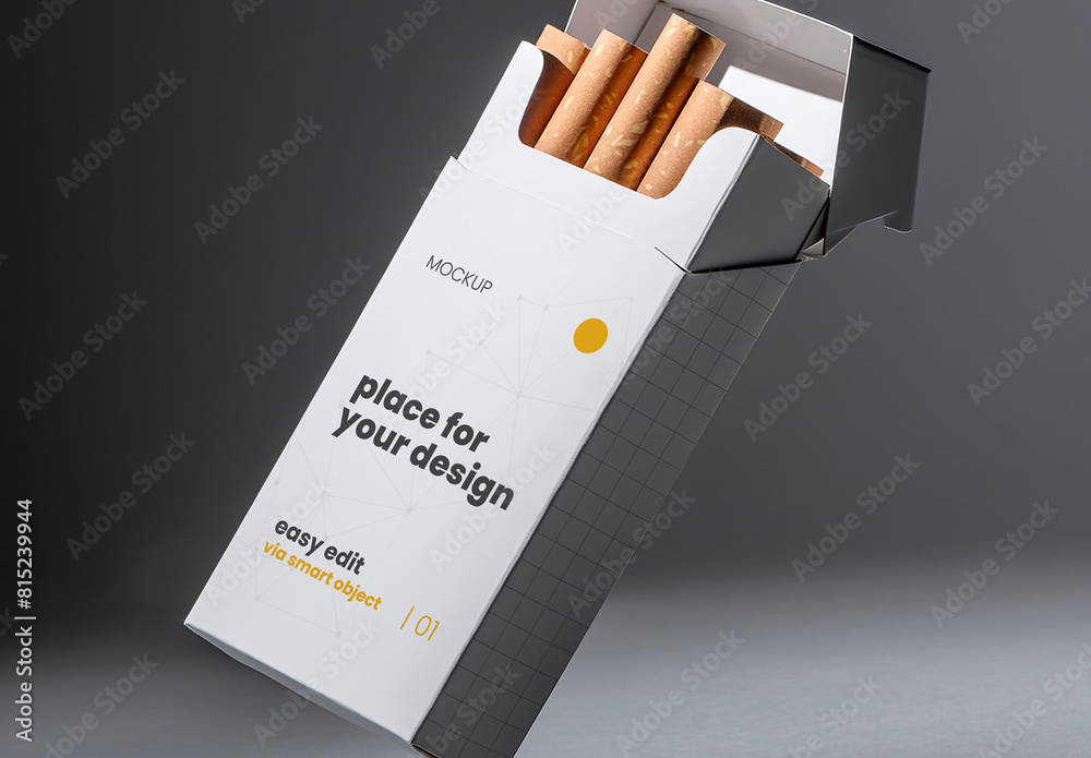 Box of cigarettes floating elegant mockup 01 Generative Ai Stock ...