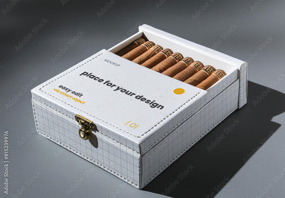 Box of cigars elegant mockup 01 Generative Ai Stock Template | Adobe Stock