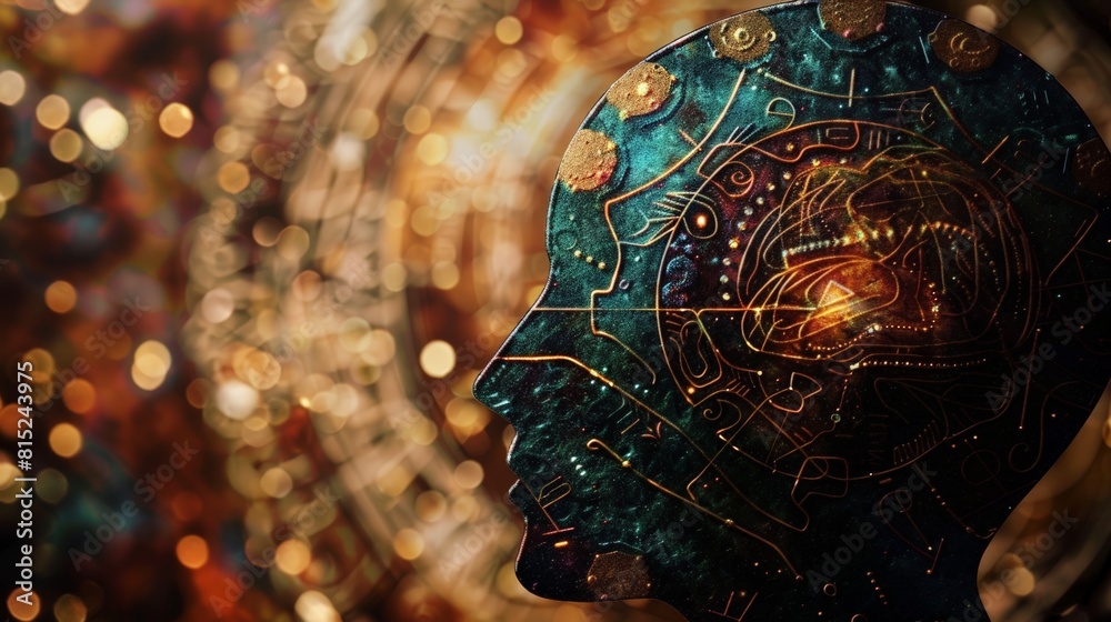 A Jungian archetype wheel with brain-shaped symbols, representing the ...