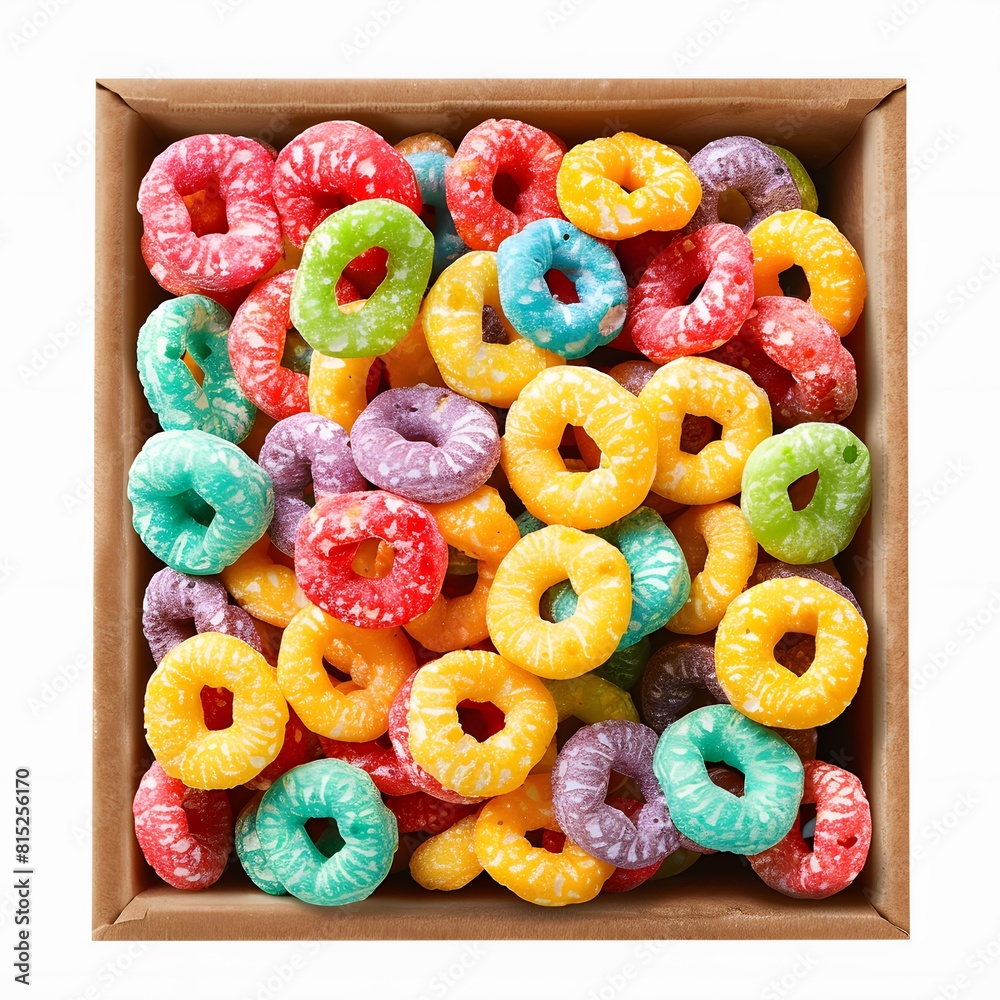Box of Kelloggs Froot Loops sweetened multigrain cereals isolated on ...