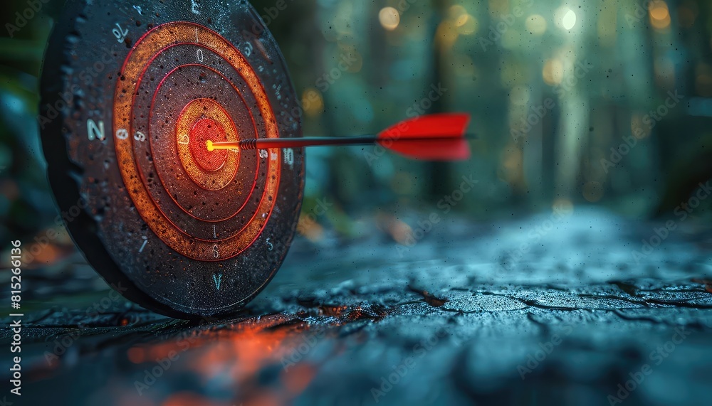 Light beams converging on a target, representing precision and clarity ...