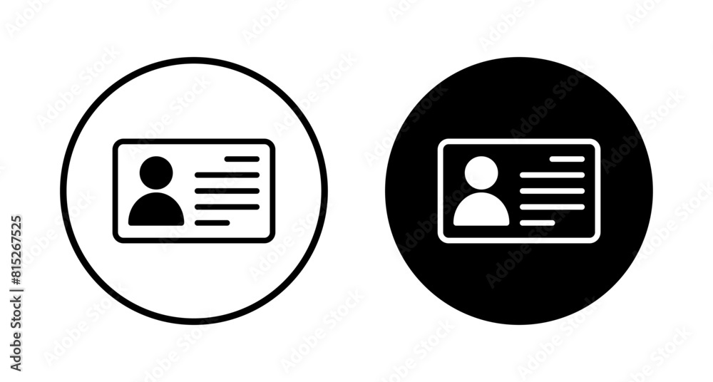 License icon vector isolated on white background. Identity icon. Id ...