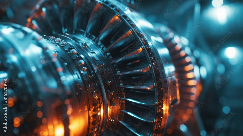 Futuristic industrial gas turbine engine. Engineering equipment ...