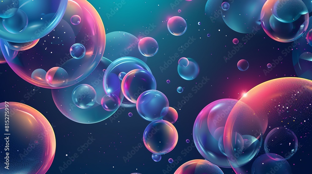 Giant bubble flat design, top view, bubble theme, animation, Analogous ...