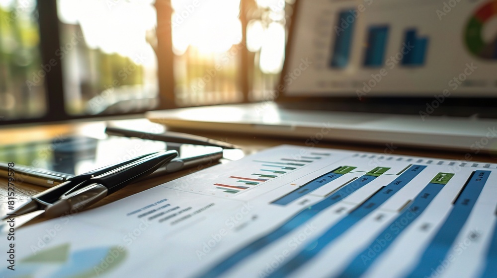 Financial reporting shines as a beacon of transparency, depicted in ...