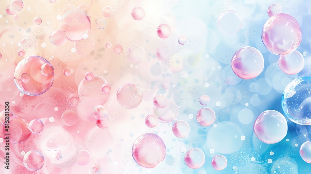 Floating bubble flat design, top view, bubble theme, water color ...