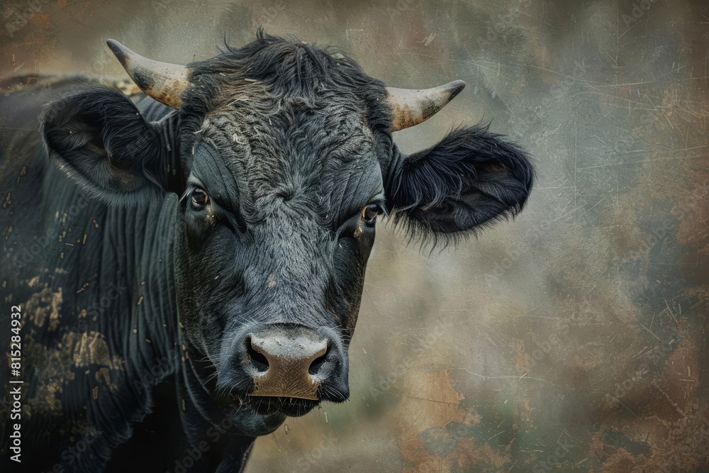 robust black angus bull powerful beef cattle breed digital livestock ...