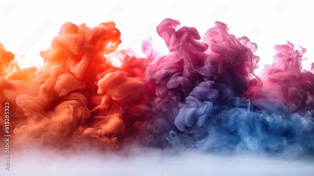 Featuring a colourful wild colour splash isolated on a white background ...