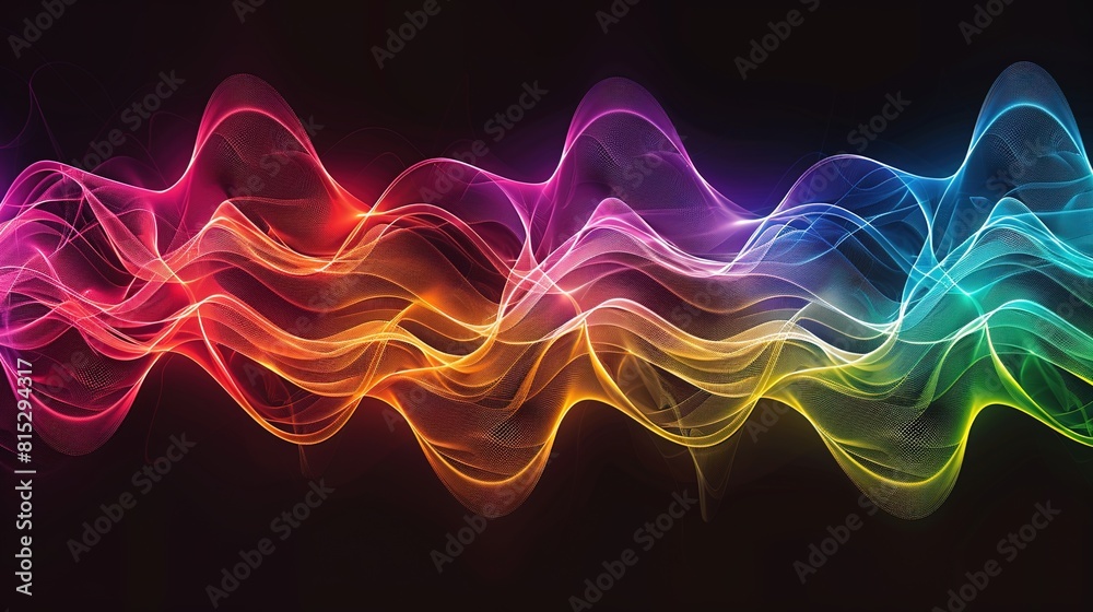 Doppler effect visualized through colorful waveforms, depicting the ...