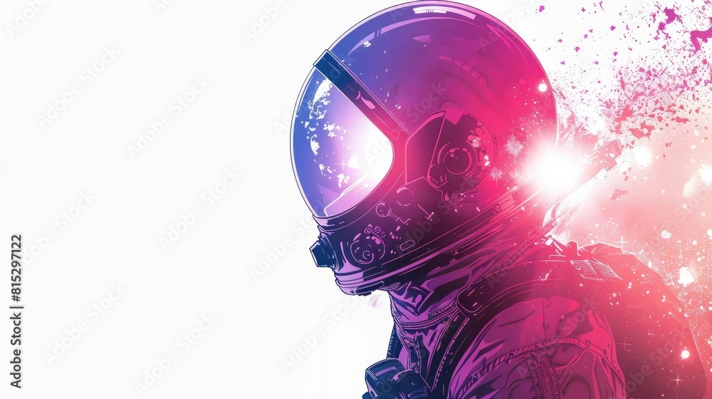 inspired pilot with a glowing jetpack, vibrant vector, isolated ...